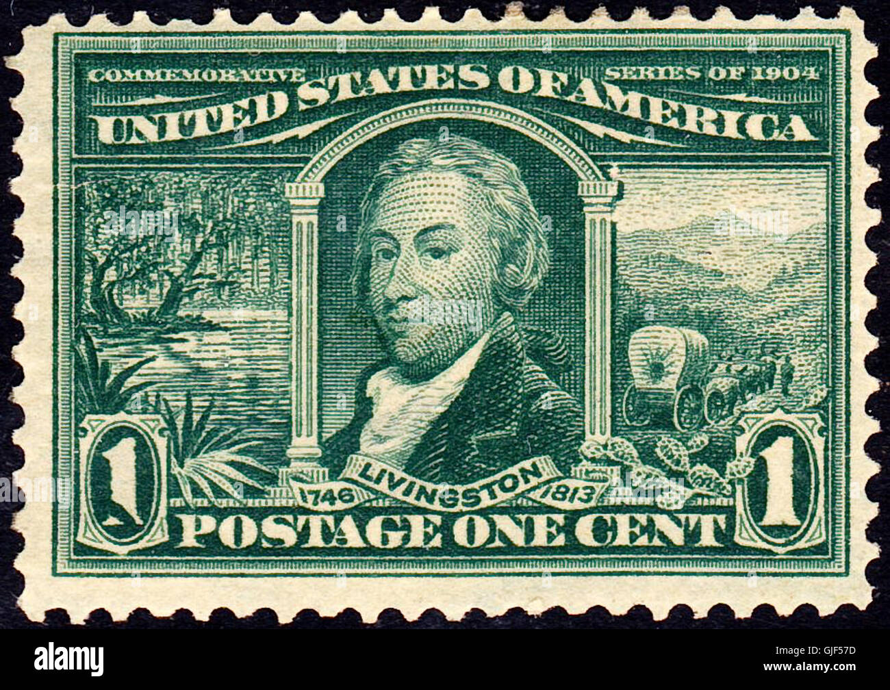 The 1904 Robert Livingston 1-cent stamp was issued to commemorate ...