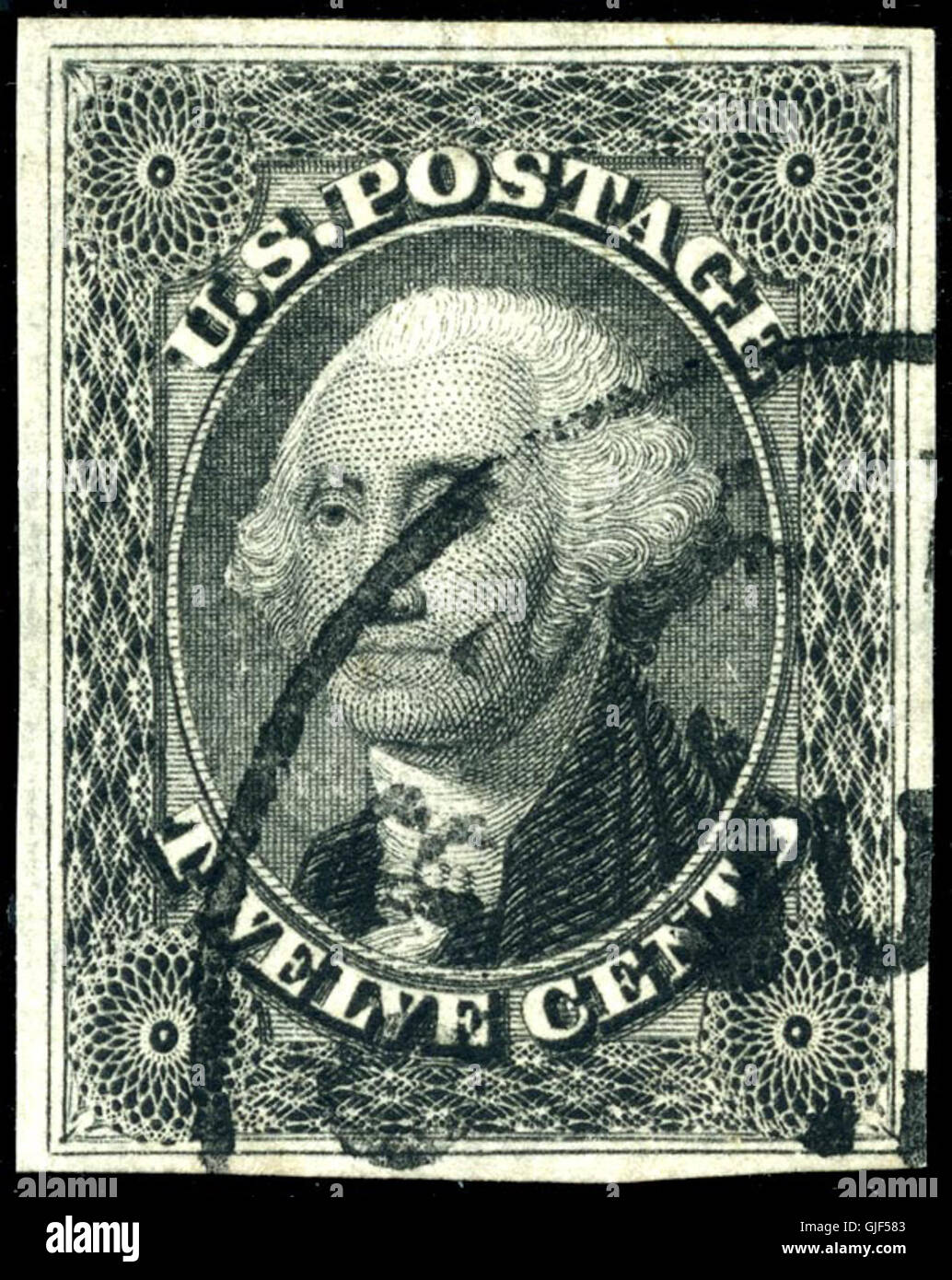 The 1851 12-cent US stamp is a classic example from the first official ...