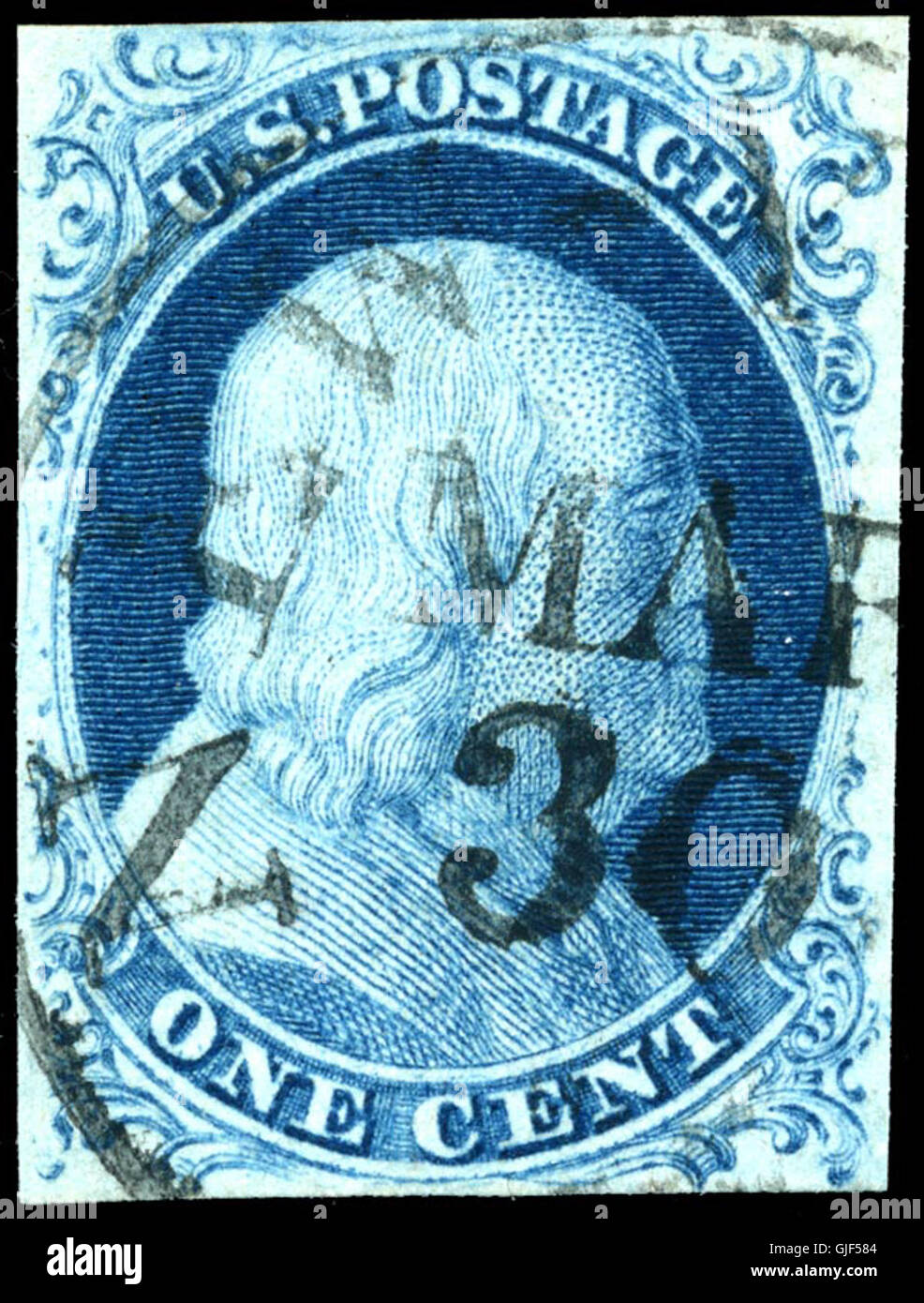 The 1851 US 1c Type II stamp is a part of the early American postal ...
