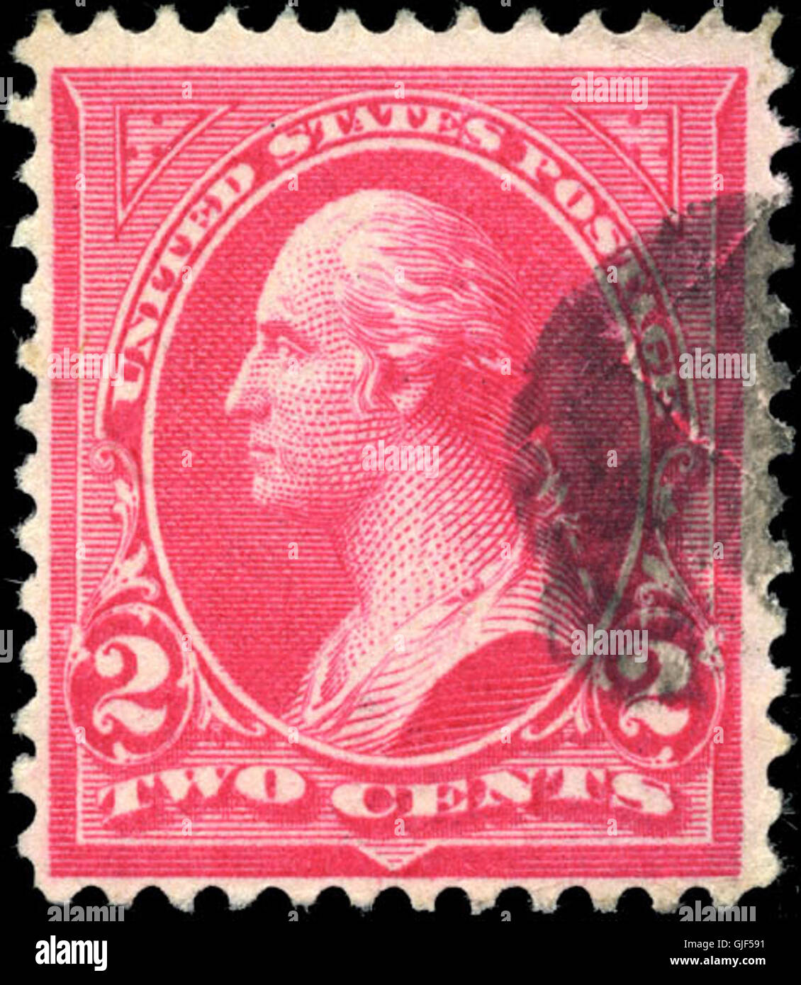 Stamp US 1894 2c Washington type III Stock Photo - Alamy