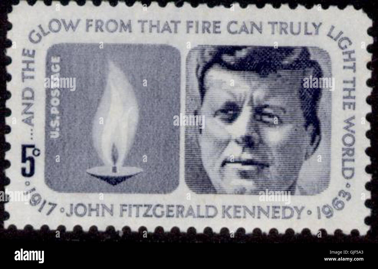 The US 1964 5-cent Kennedy stamp was issued in tribute to President ...
