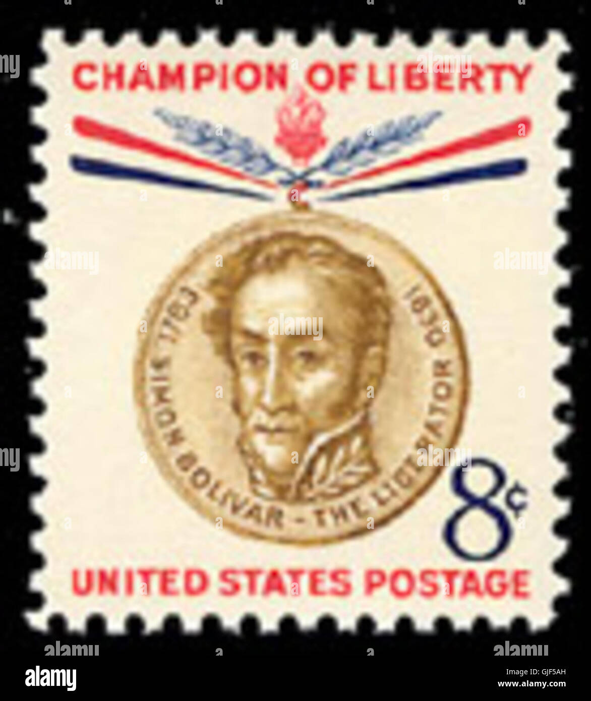 The 1958 U.S. postage stamp honors Simon Bolívar, the South American ...