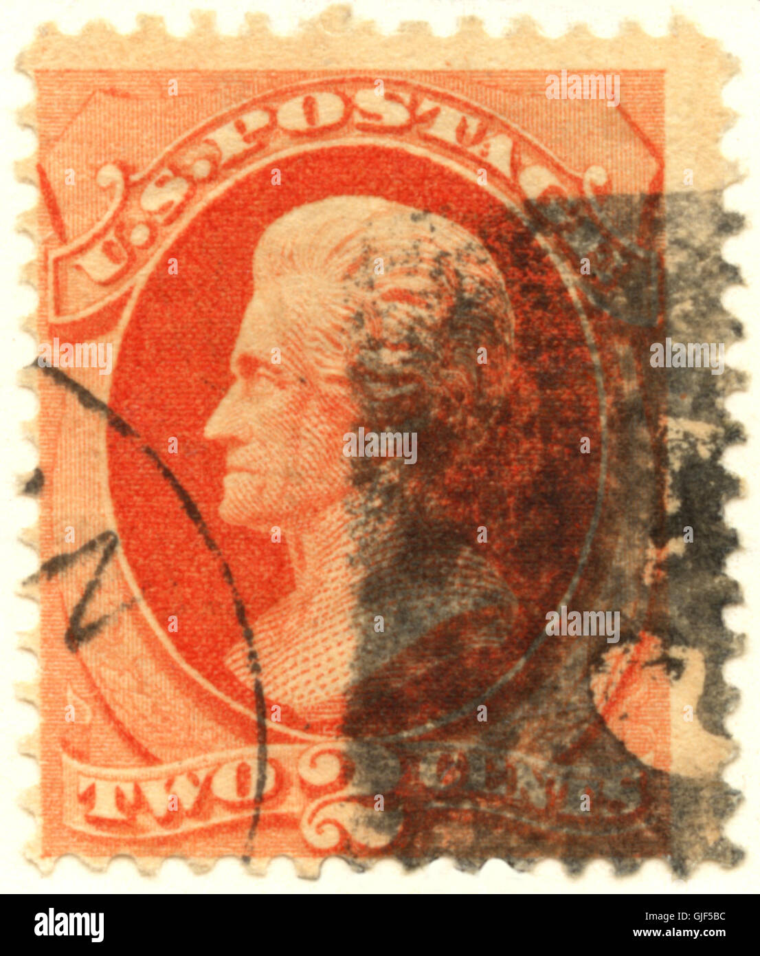 The 1870 2c Jackson stamp features Andrew Jackson, the seventh ...