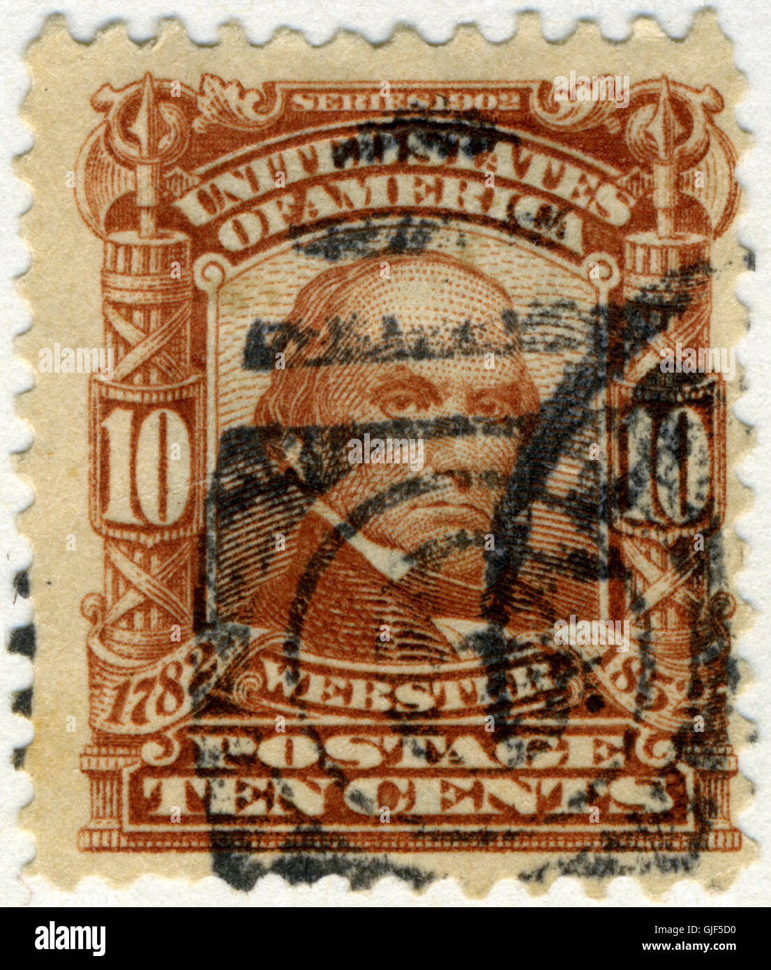 US stamp 1902 10c Webster Stock Photo - Alamy