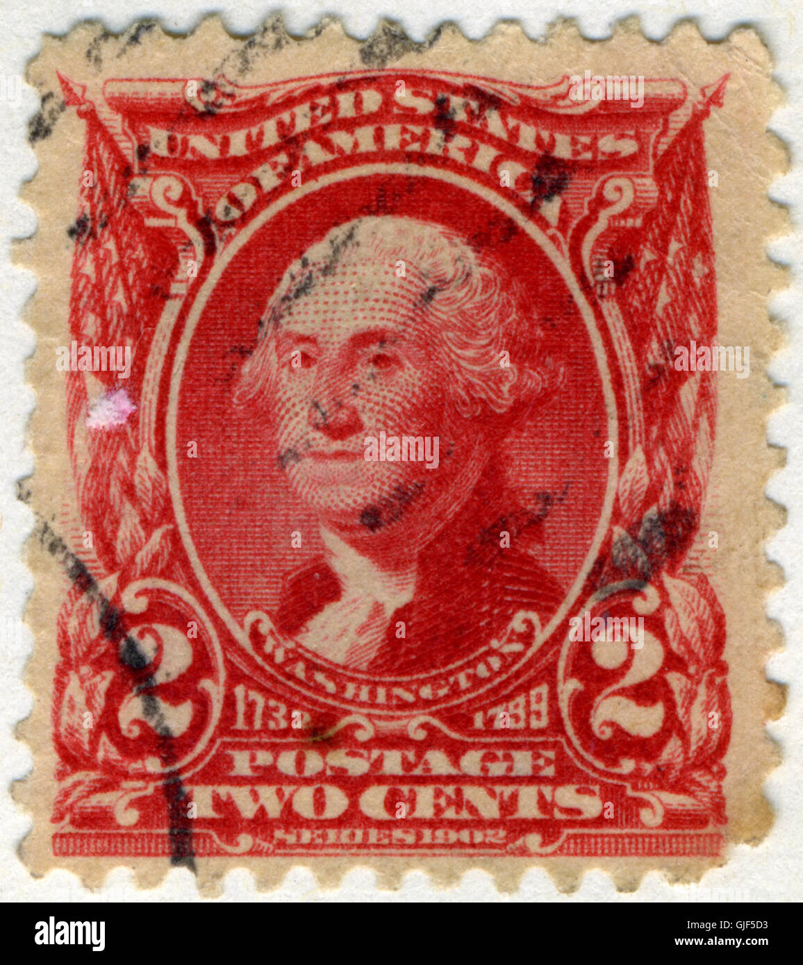 US stamp 1902 2c Washington Stock Photo - Alamy