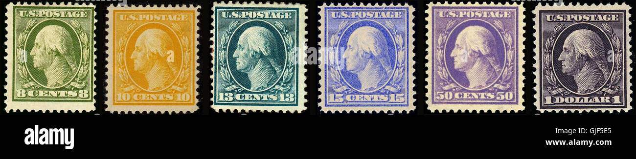 The 1908 WF Washingtons 8-50c stamp features a postal mark and is part ...