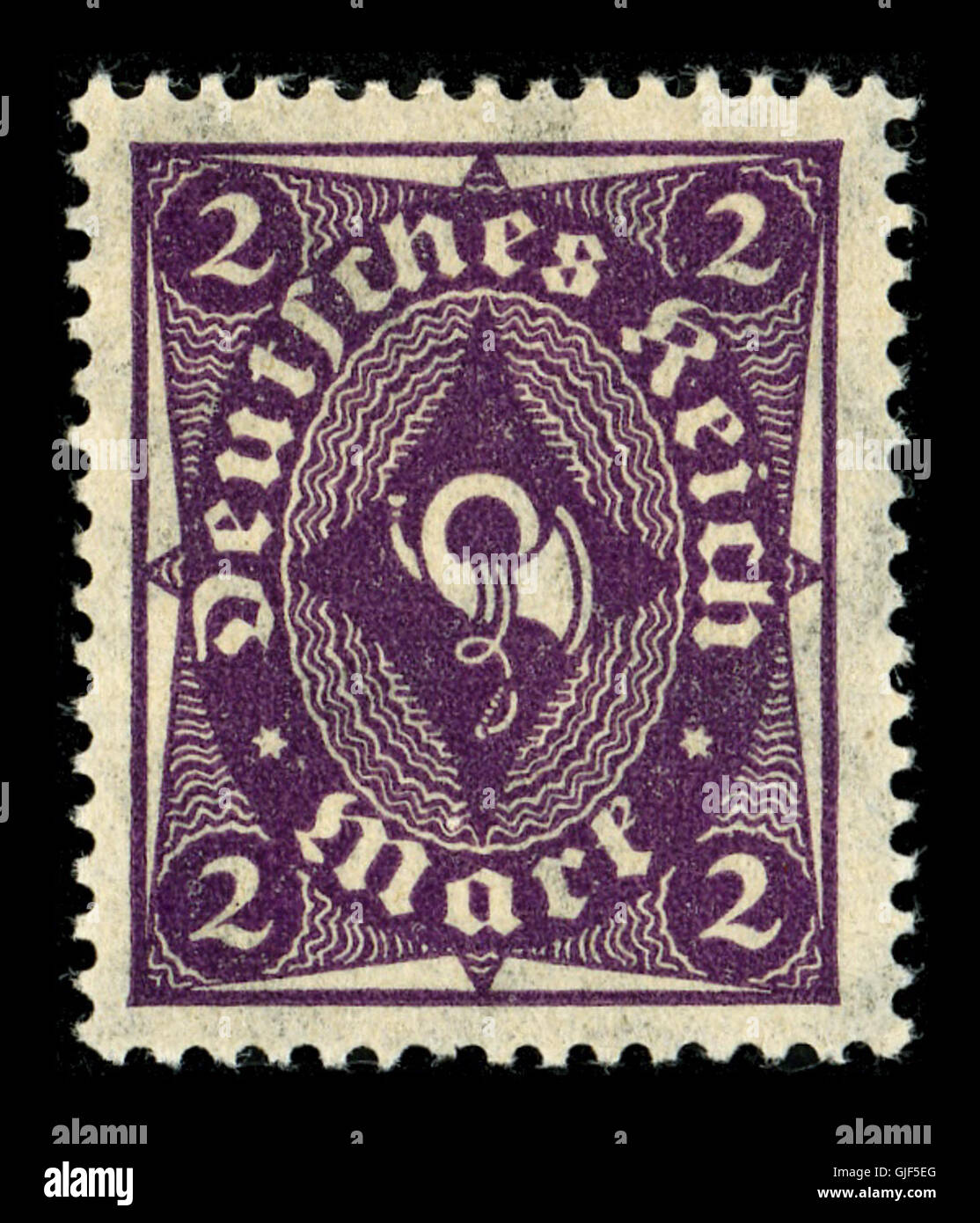 This 1922 German stamp, cataloged as Mi224, is valued at 2 Marks. It ...