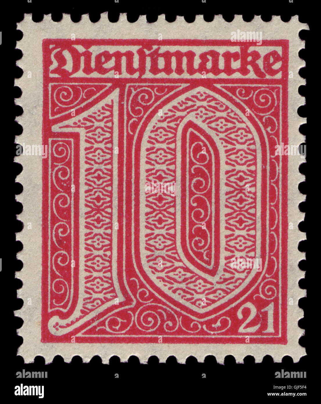 The DR-D 1920 17 Dienstmarke stamp is part of a series issued by the ...