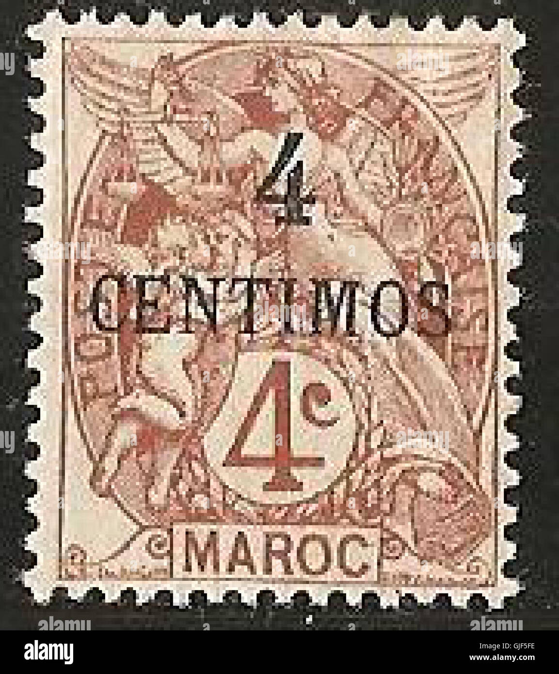 The French Morocco 0014 stamp was issued during the French protectorate ...