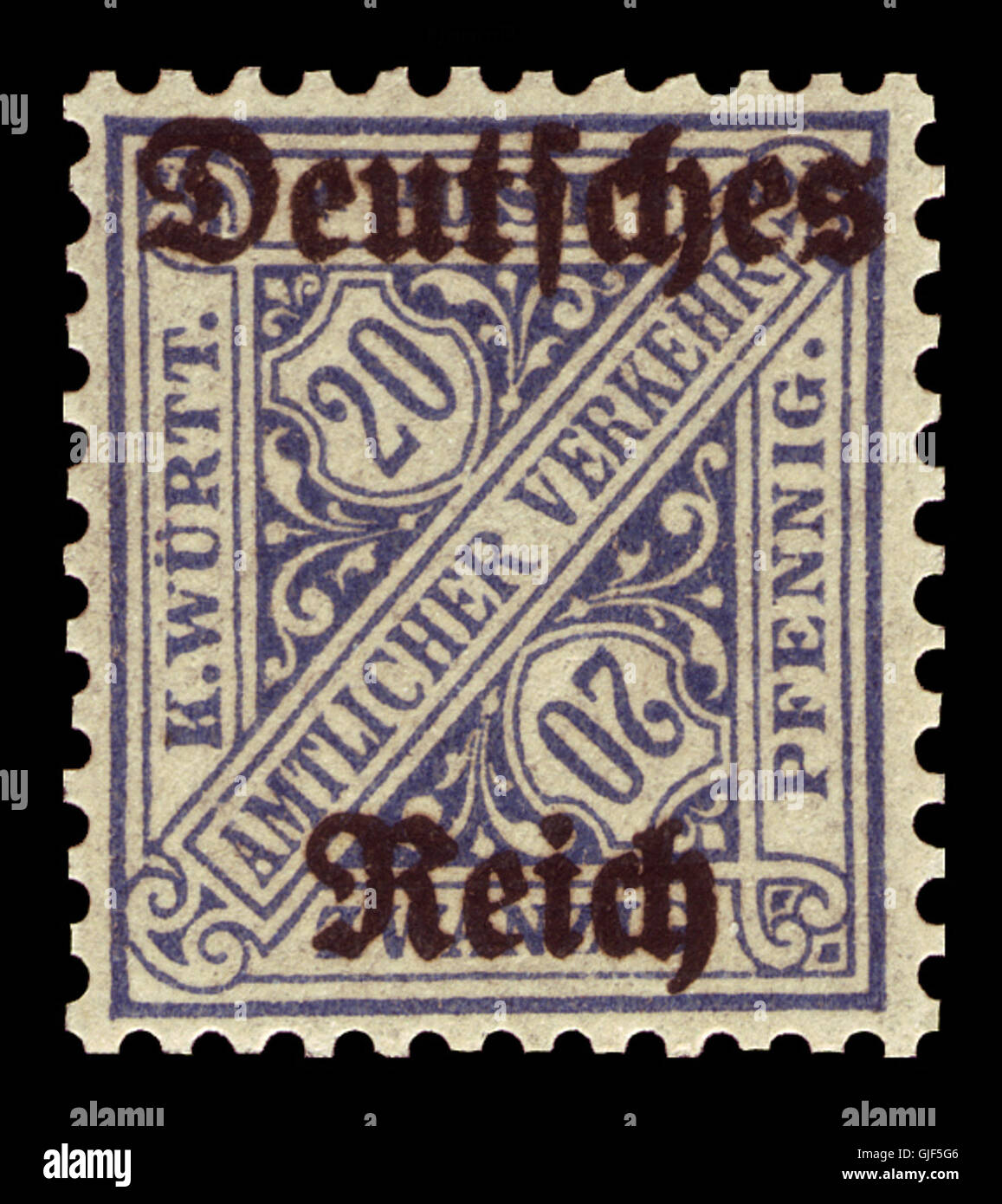 The DR-D 1920 60 Dienstmarke stamp was issued by the Weimar Republic ...
