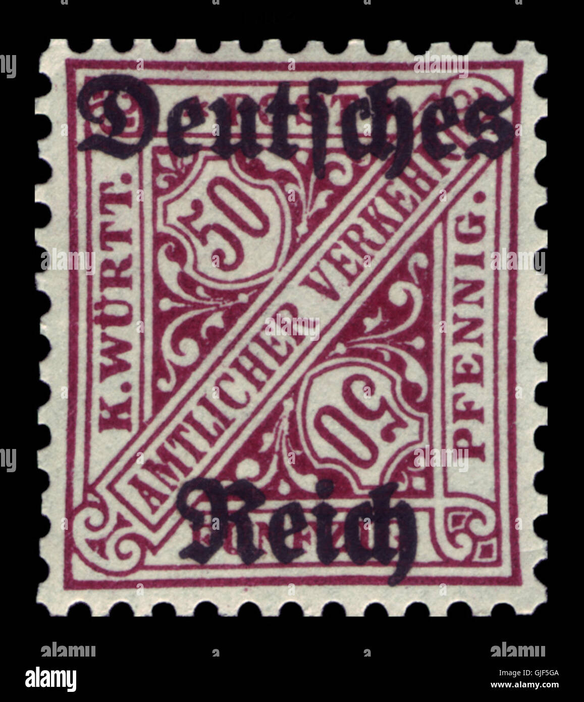 The 1920 DR-D Dienstmarke stamp, issued during the post-World War I ...