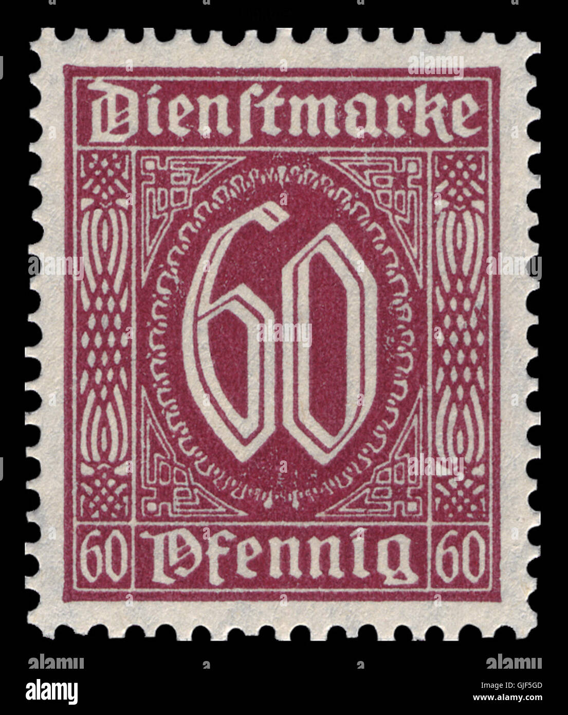 The DR-D 1921 66 Dienstmarke stamp, issued during the early Weimar ...