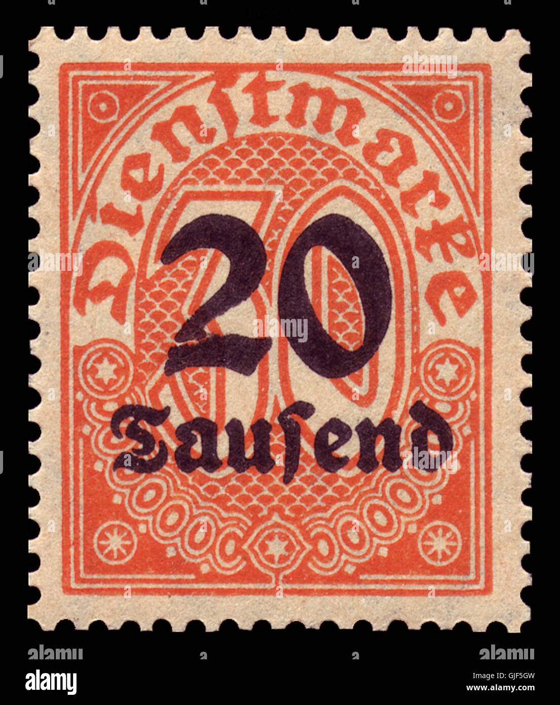 The DR-D 1923 90 Dienstmarke stamp was issued by the German Reich for ...