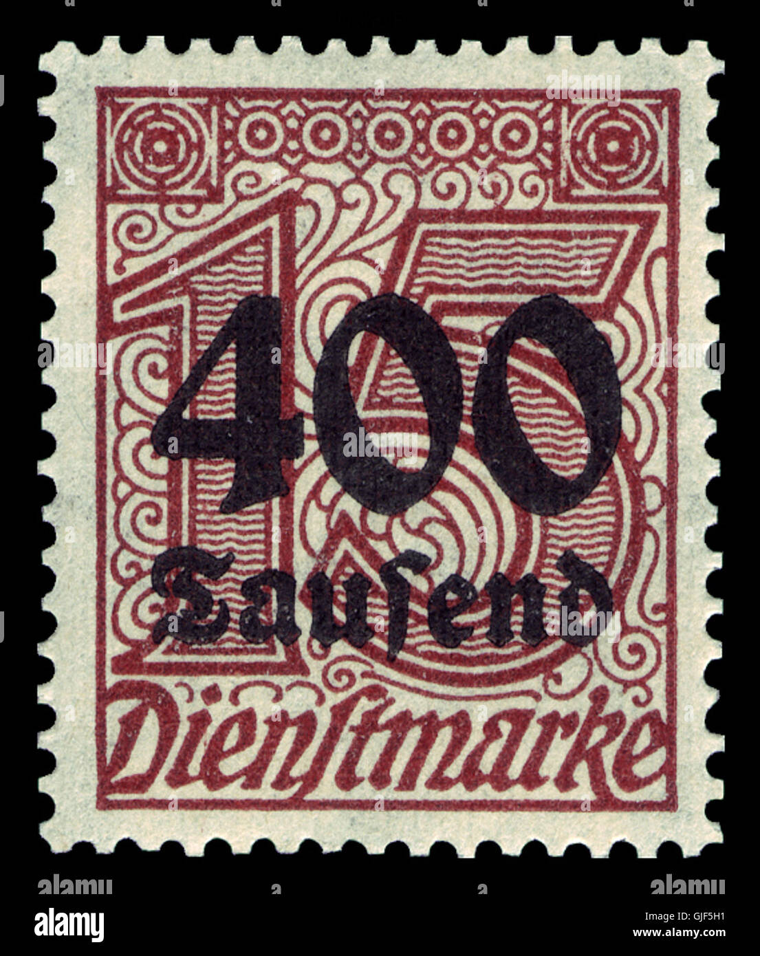 The DR-D 1923 94 Dienstmarke stamp was issued by the German Reich as ...