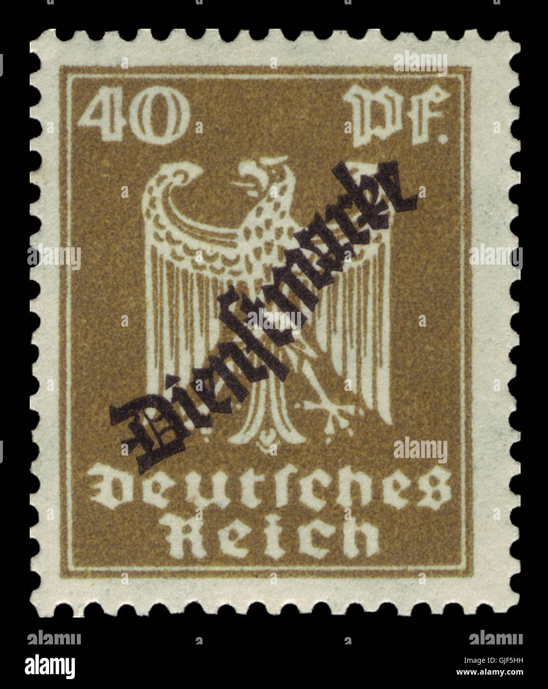 The 1924 DR-D 110 Dienstmarke stamp was issued in the Weimar Republic ...