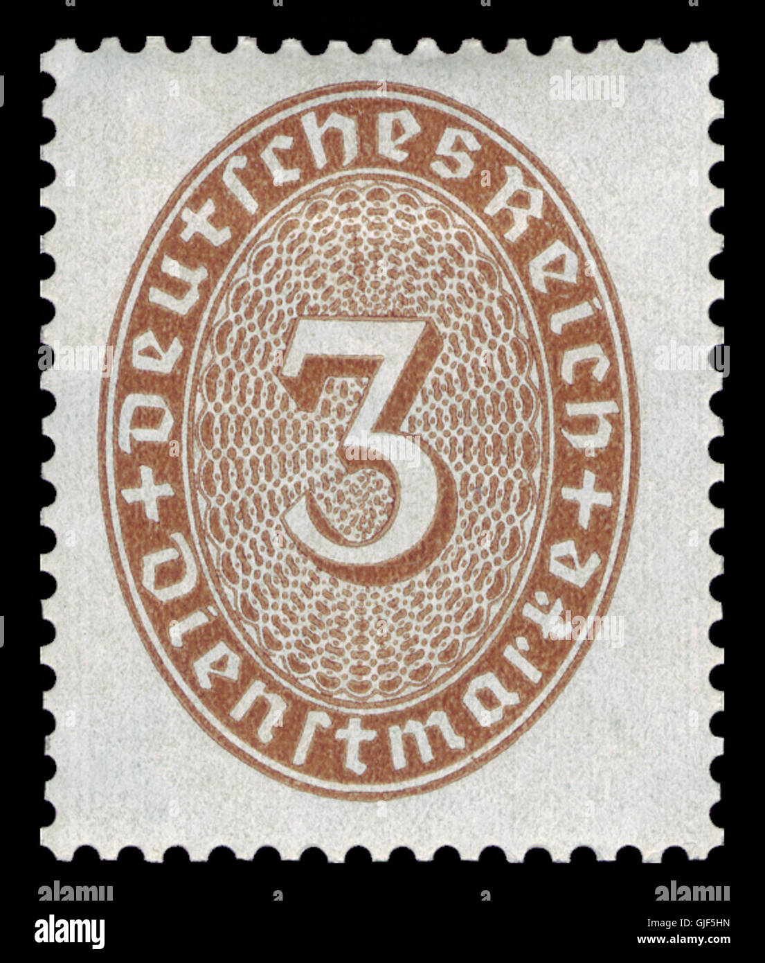 The 1927 DR-D 114 Dienstmarke stamp was issued during the Weimar ...