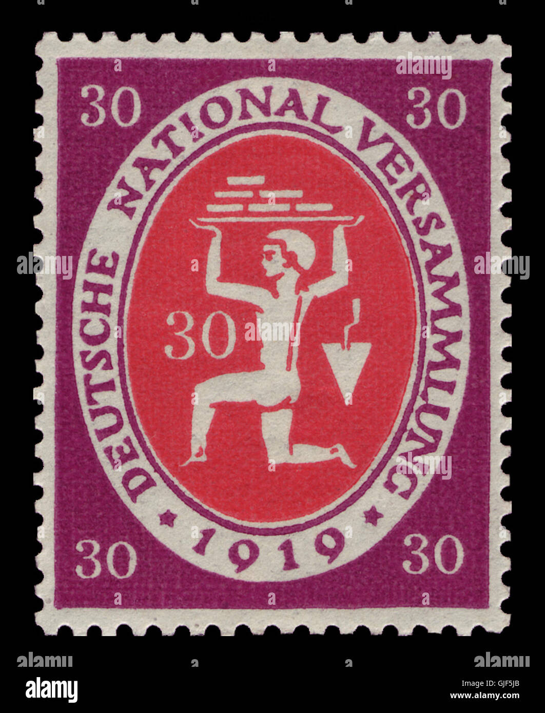 The 1919 DR 110 Nationalversammlung stamp commemorates the first ...