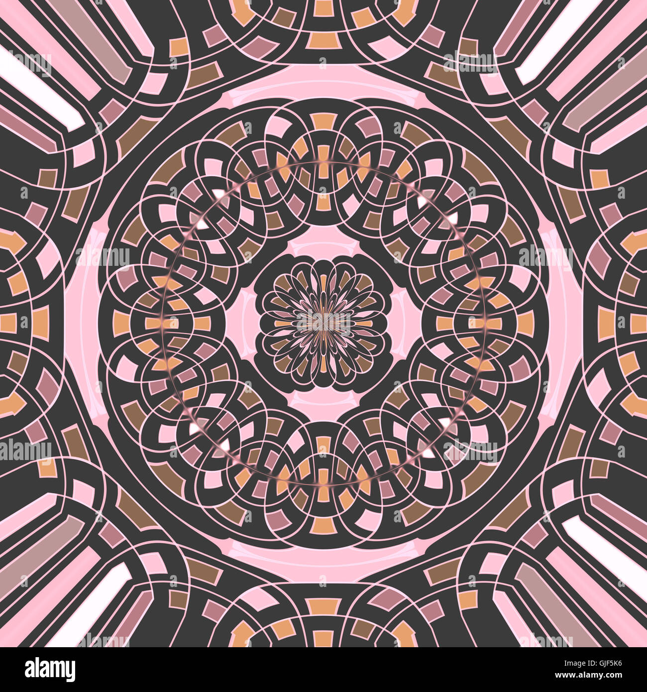 Pink and dark grey complex geometric abstract. Algorithmic digital art ...