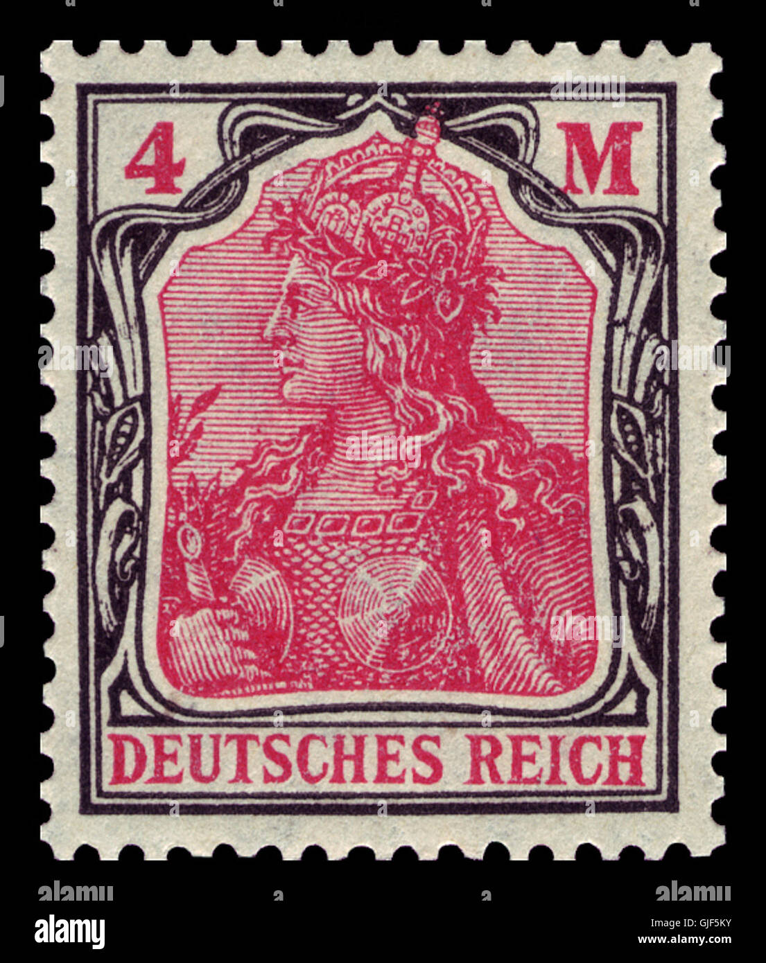 The 1920 DR 153 stamp features Germania, a national personification of ...