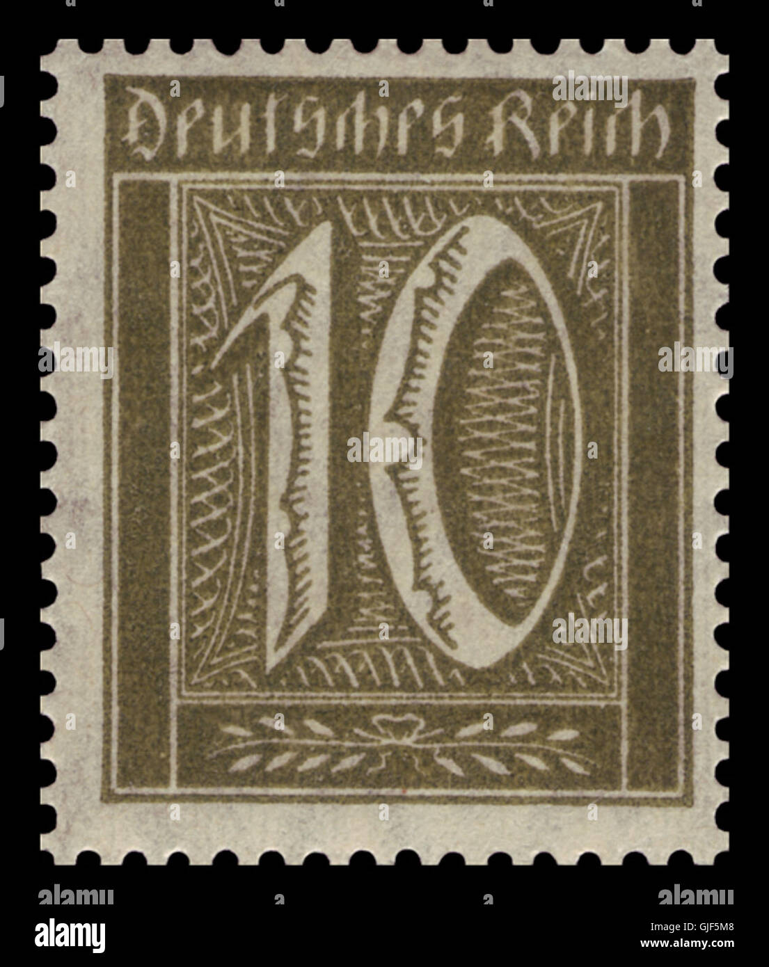 The DR 1921 178 stamp features a rectangular numeral design used for ...