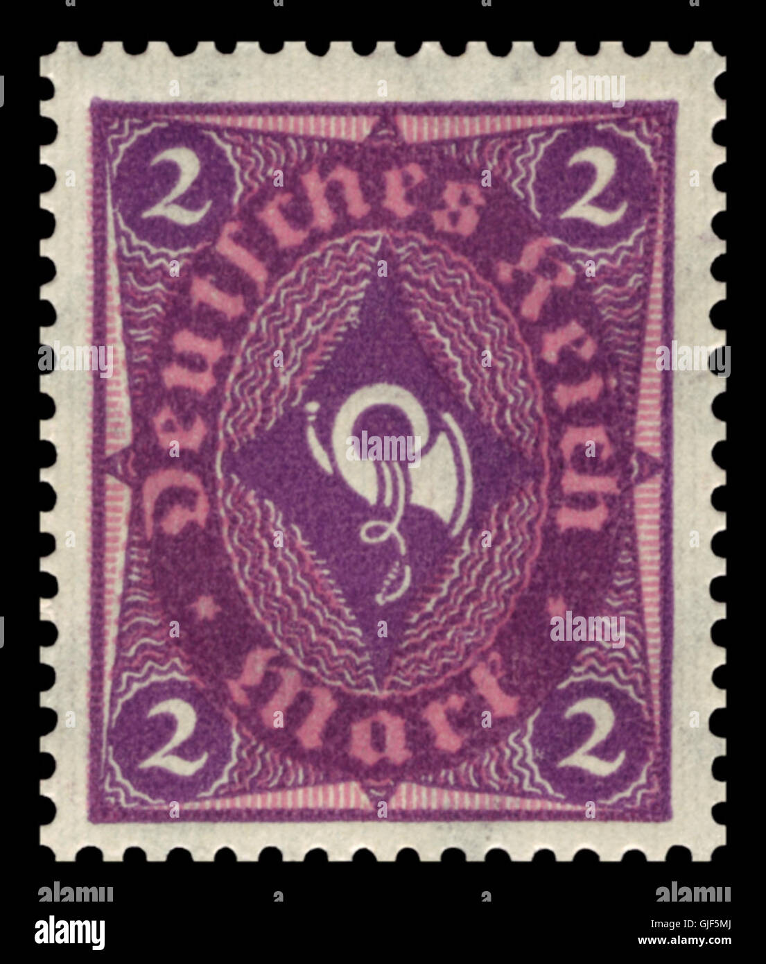 The DR 1921 191 Posthorn stamp, issued in the Weimar Republic, features ...