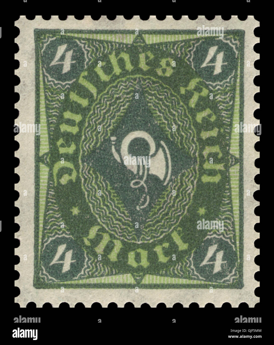 The 1921 Posthorn stamp (Mi 193) from the German Reich (DR) features a ...