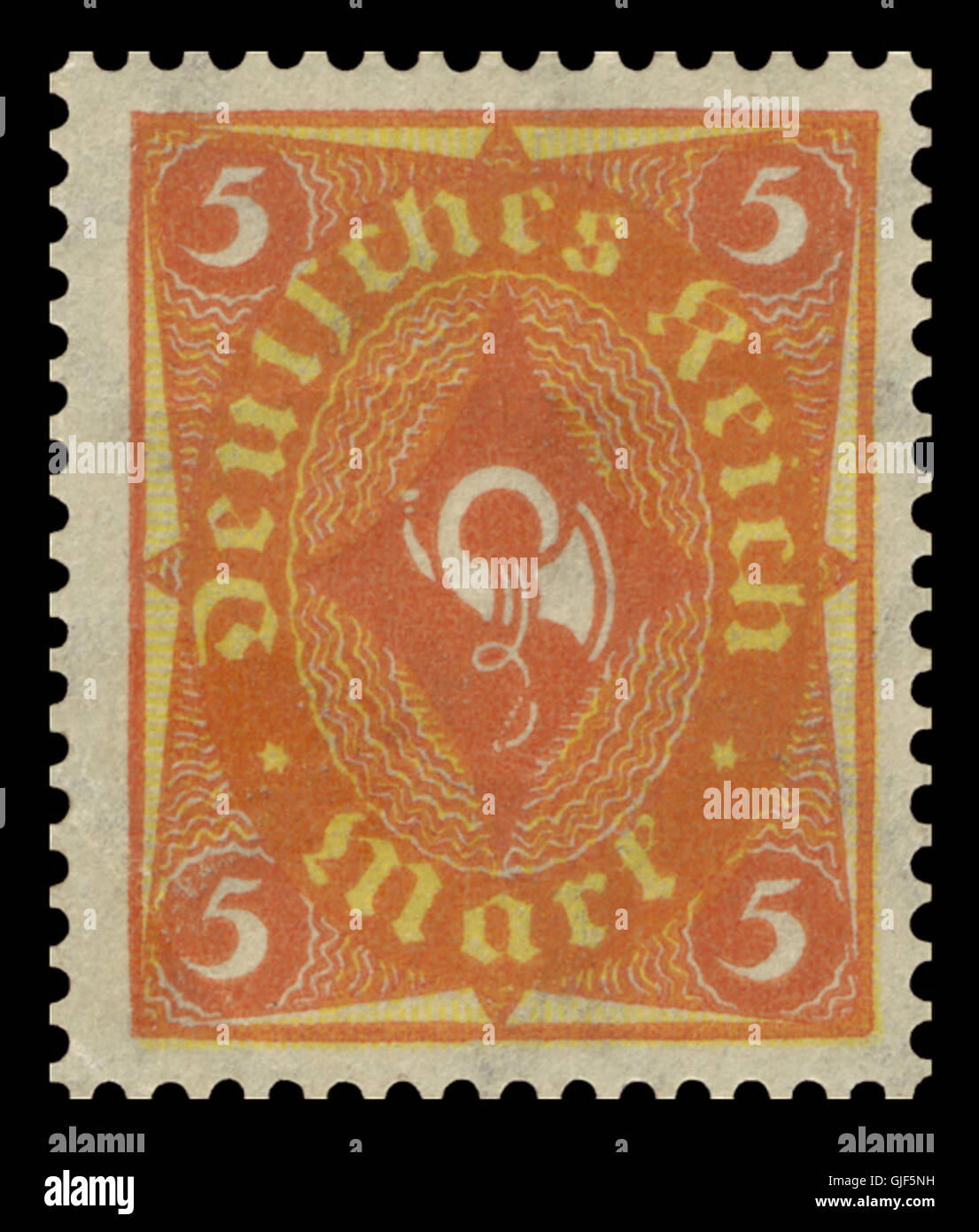 The 1922 DR 205 Posthorn stamp from the Weimar Republic in Germany ...