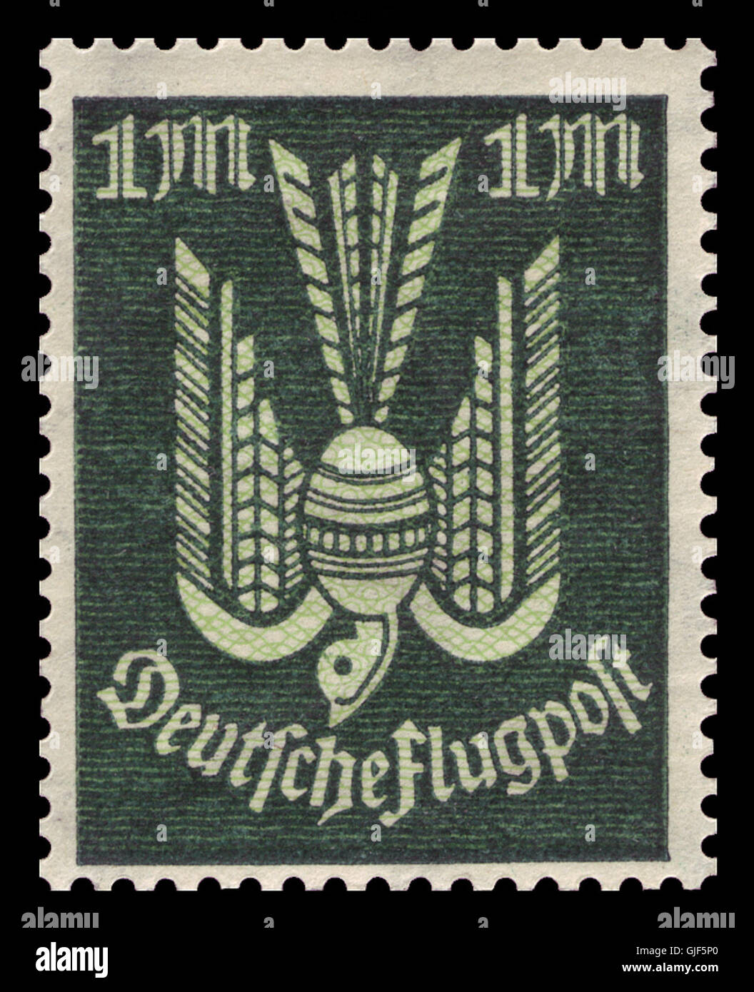 The DR 1922 215 Flugpost Holztaube stamp features the iconic wooden ...