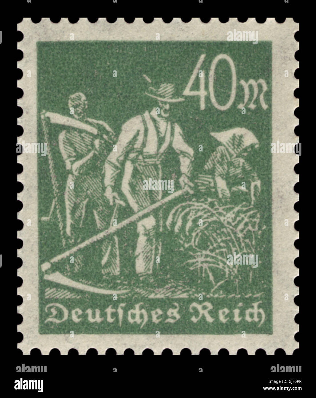 The 1922 DR 244 stamp features agricultural workers and highlights ...