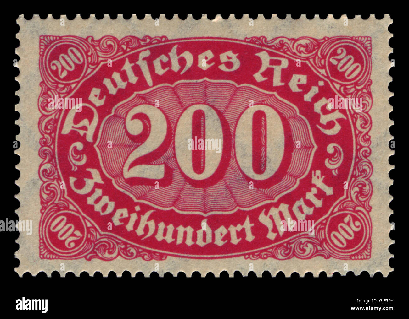Issued in 1922, the DR 248 stamp features a numeral (Ziffern) inside a ...