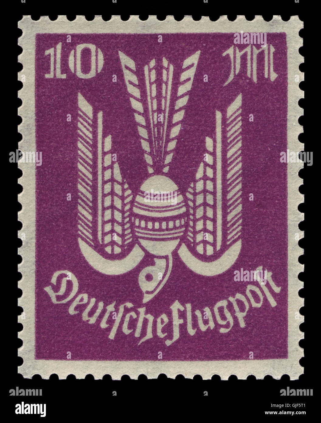 The 1923 DR 264 Flugpost Holztaube stamp features the iconic wooden ...