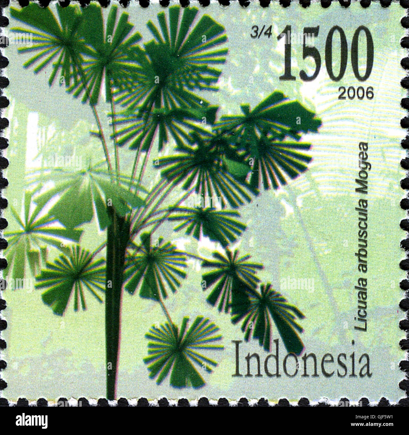 The 064-06 Indonesian stamp, issued as part of a series, features a ...