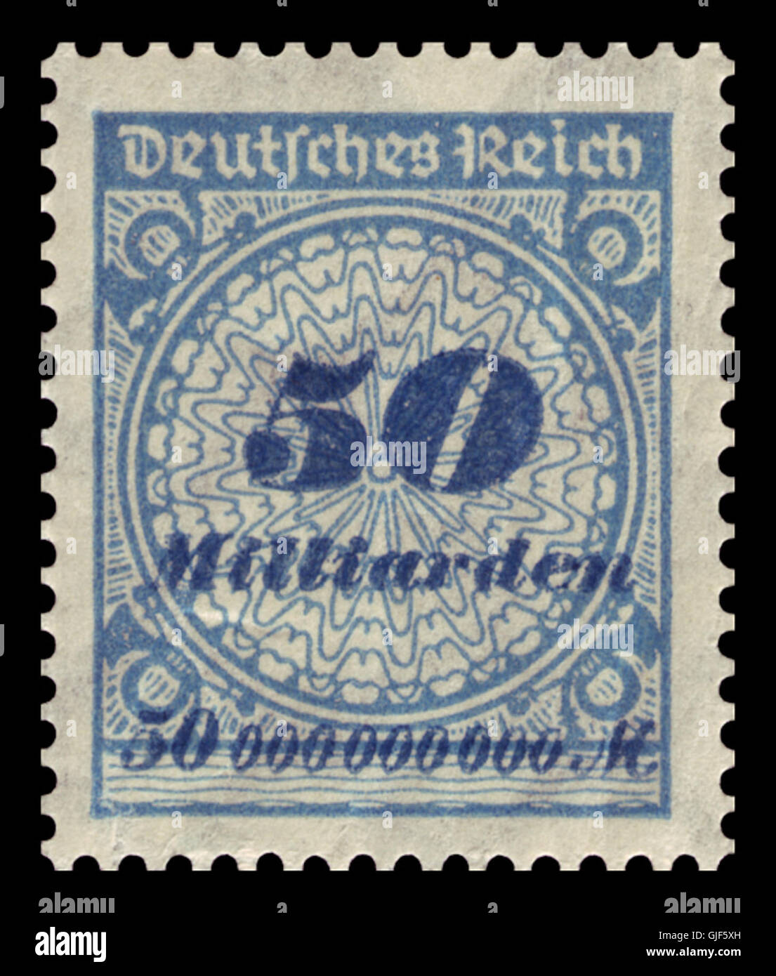 The DR 1923 MiNr 330A Korbdeckel stamp, from the early Weimar Republic ...