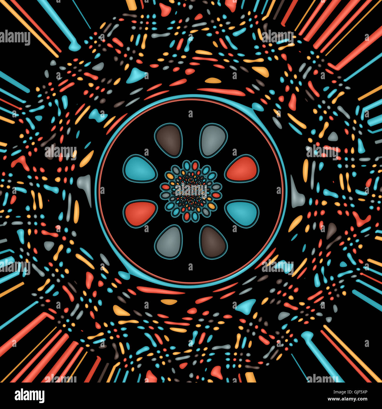 Geometric abstract on black background. Digital art Stock Photo - Alamy