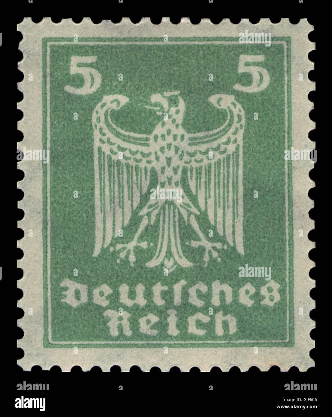 The 1924 DR MiNr 356 stamp features the Reichsadler (Imperial Eagle), a ...