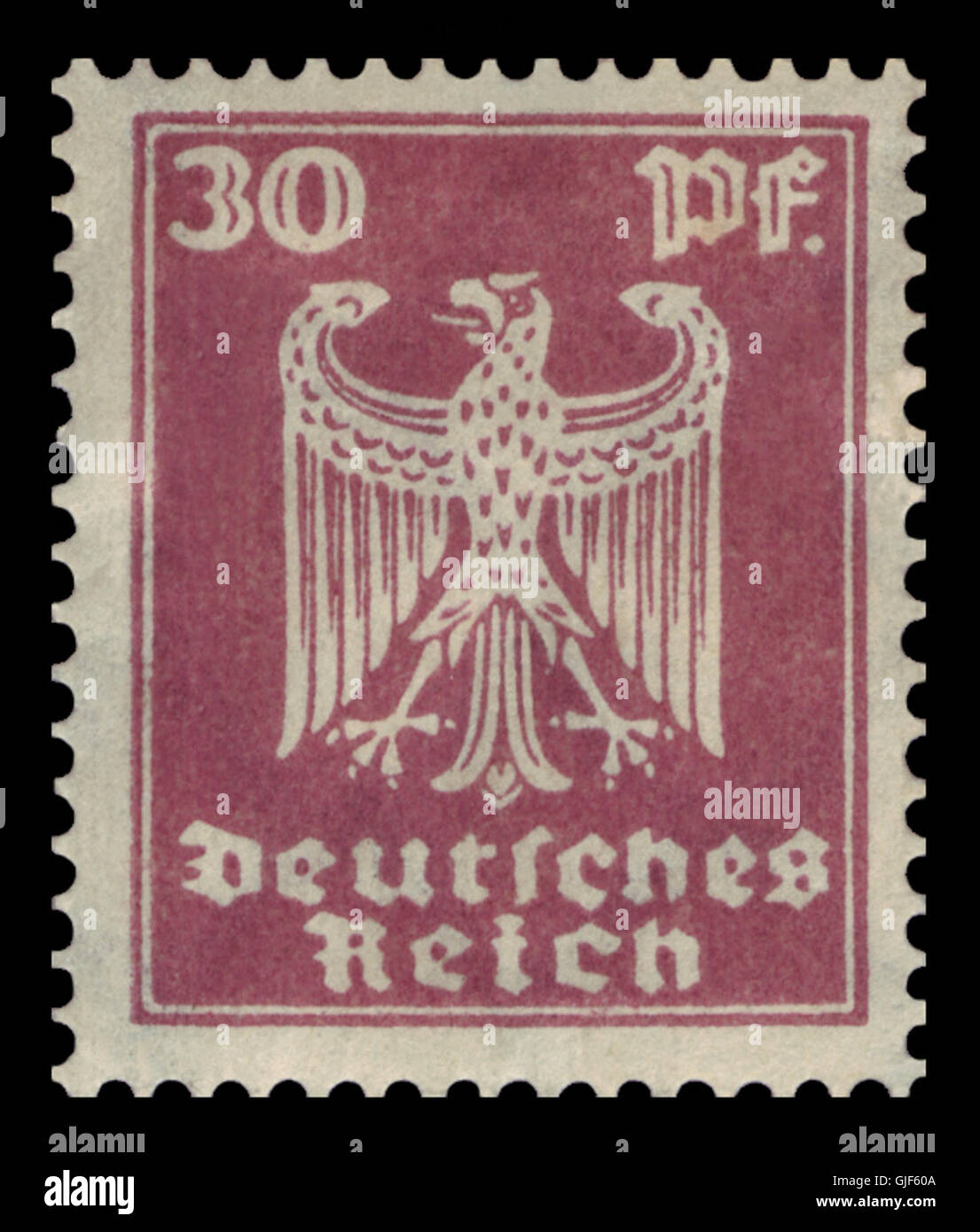 The 1924 DR 359 stamp features the Reichsadler, the imperial eagle ...