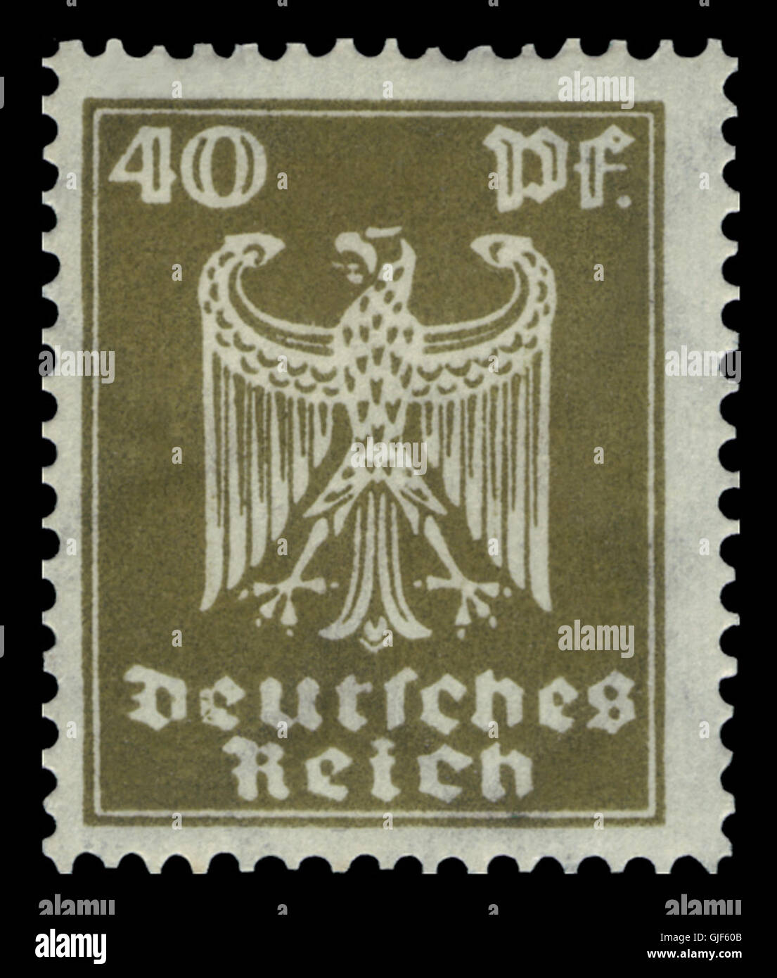 The 1924 DR 360 Reichsadler stamp features the eagle symbol, known as ...