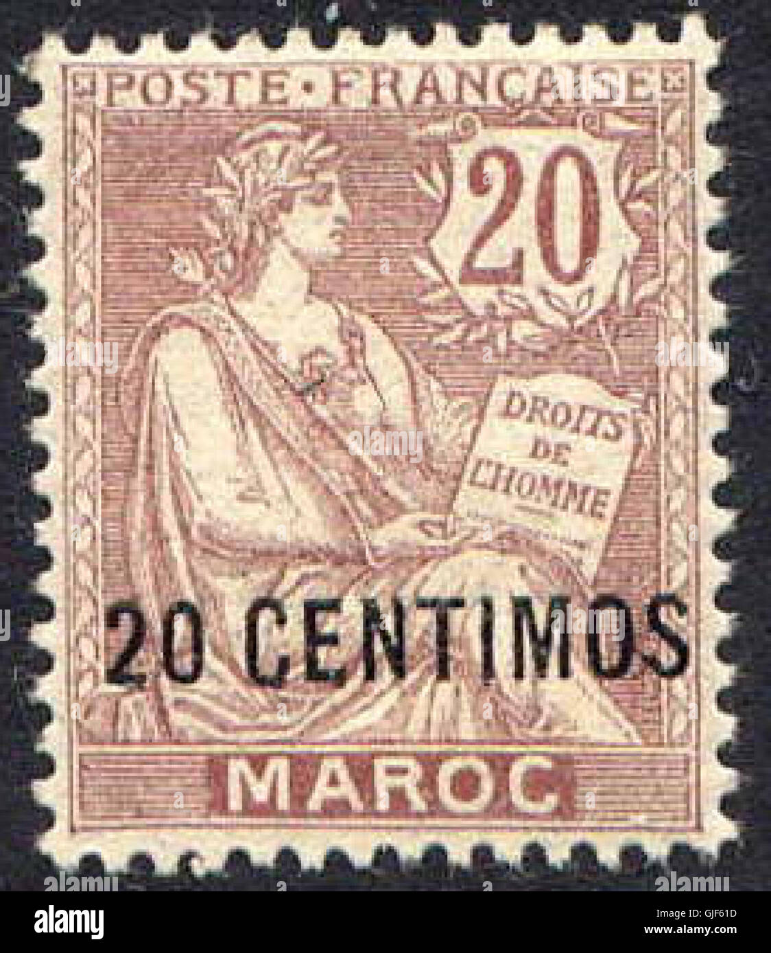The French Morocco 0017 stamp was issued during the time of the French ...
