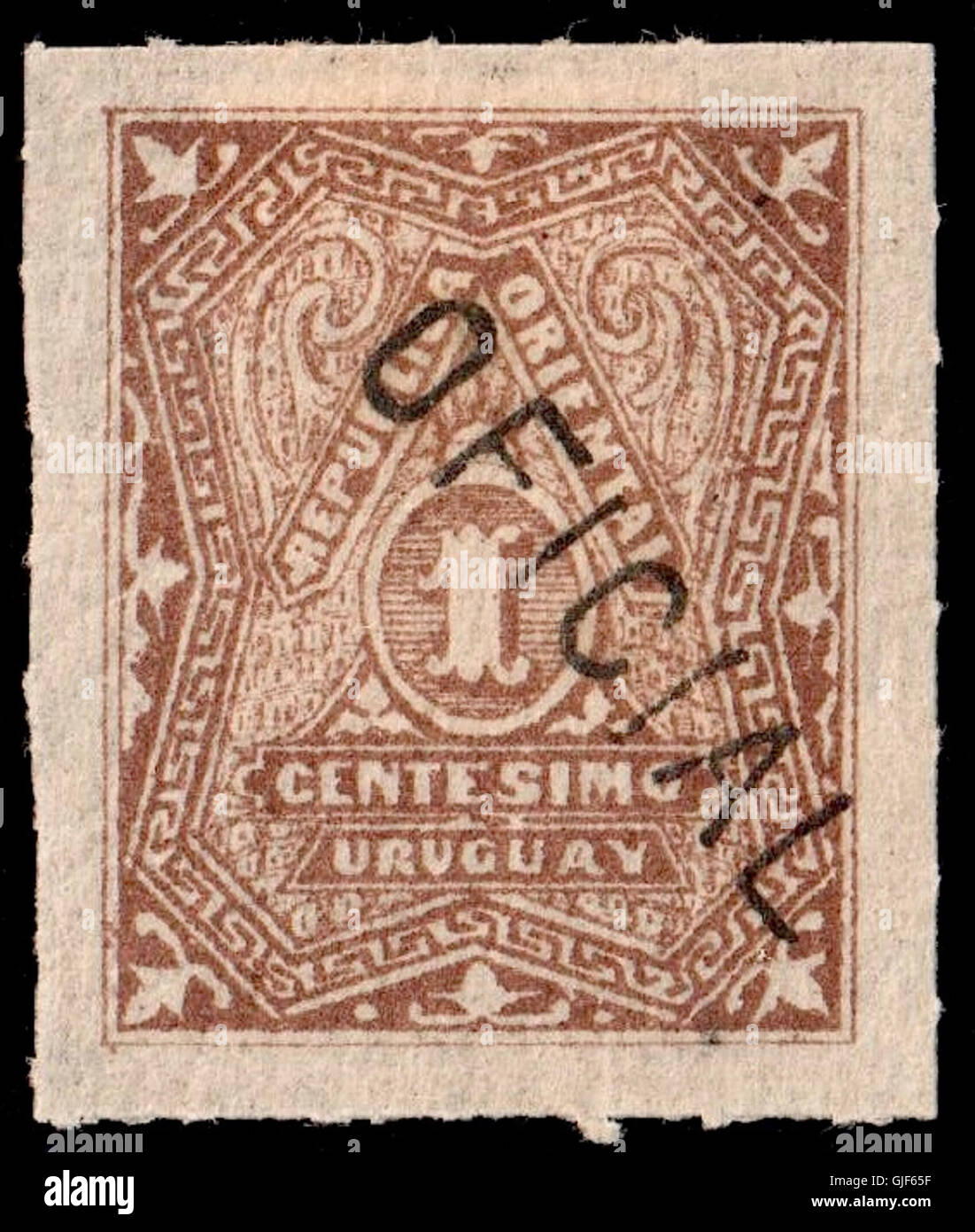 The Uruguay 1881 ScO6 stamp features a portrait of the nation’s ...