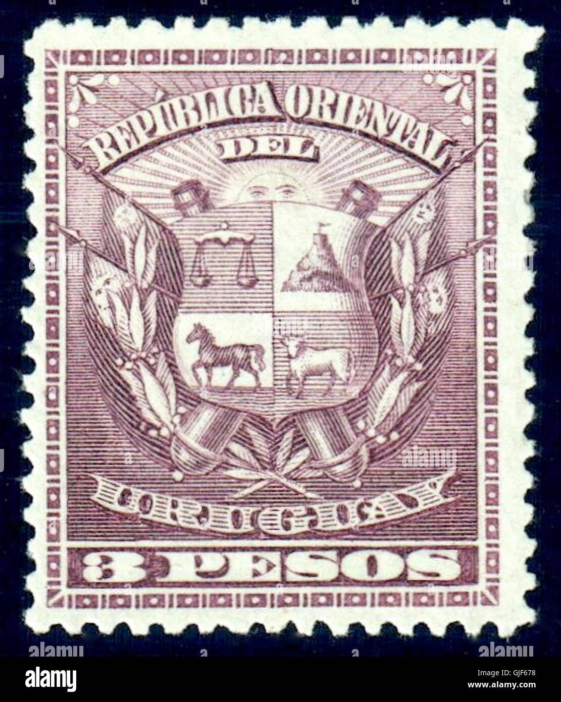 The 1894 Uruguay Sc107 stamp was part of a definitive series issued by ...