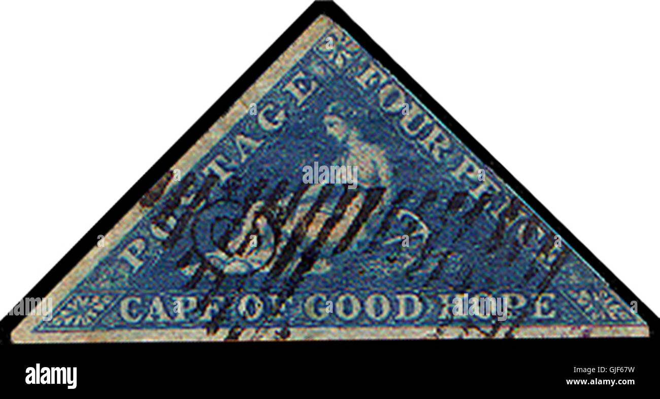 The Cape Triangular Postage Stamp, issued by the Cape of Good Hope in ...