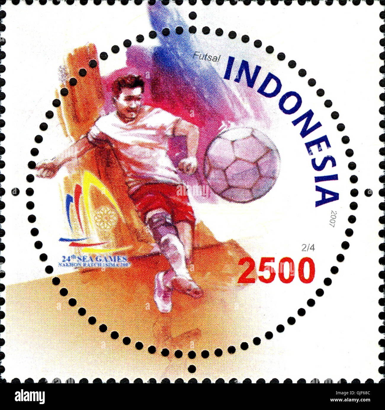 This stamp from Indonesia, cataloged as 069-07, represents a period of ...