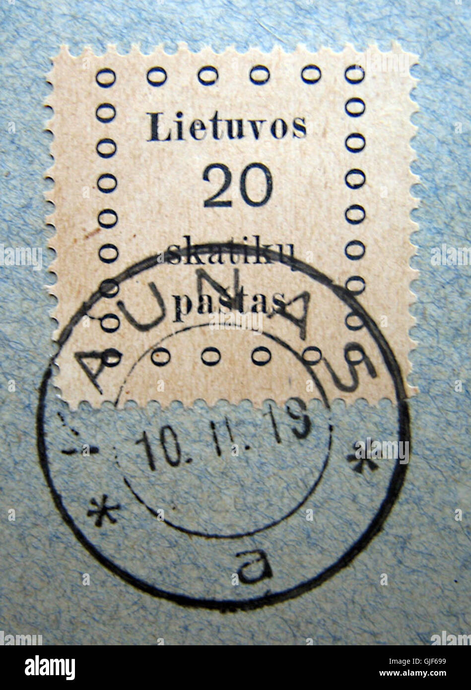 The Baltukas 1st Kaunas issue stamp is part of the early Lithuanian ...