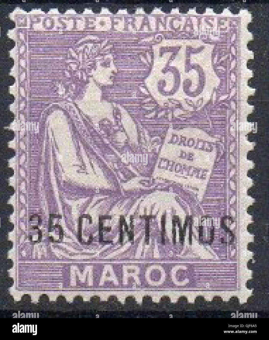 The French Morocco 0019 stamp was issued during the French Protectorate ...