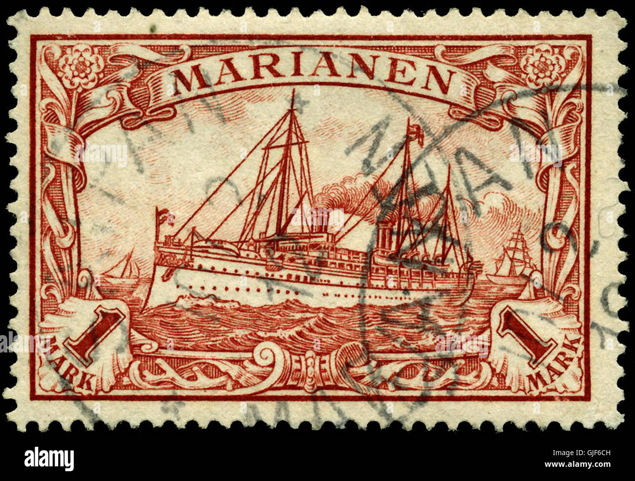 The 1901 Mariana Islands 1m stamp was issued during the period when the ...