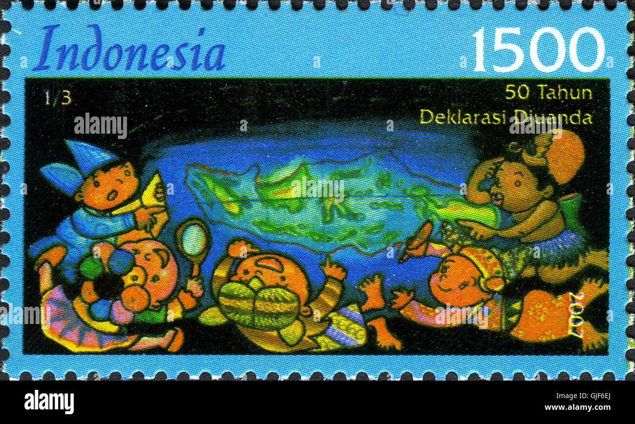 This Indonesian stamp from the 1970s, numbered 072-07, features a ...