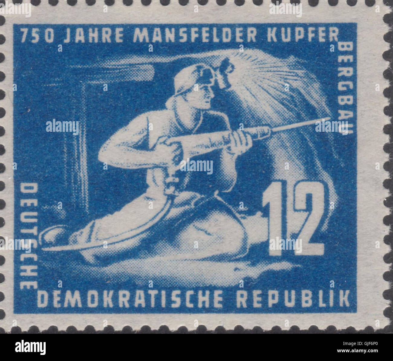The DDR 1950 12 Pf stamp commemorates the 750th anniversary of the ...