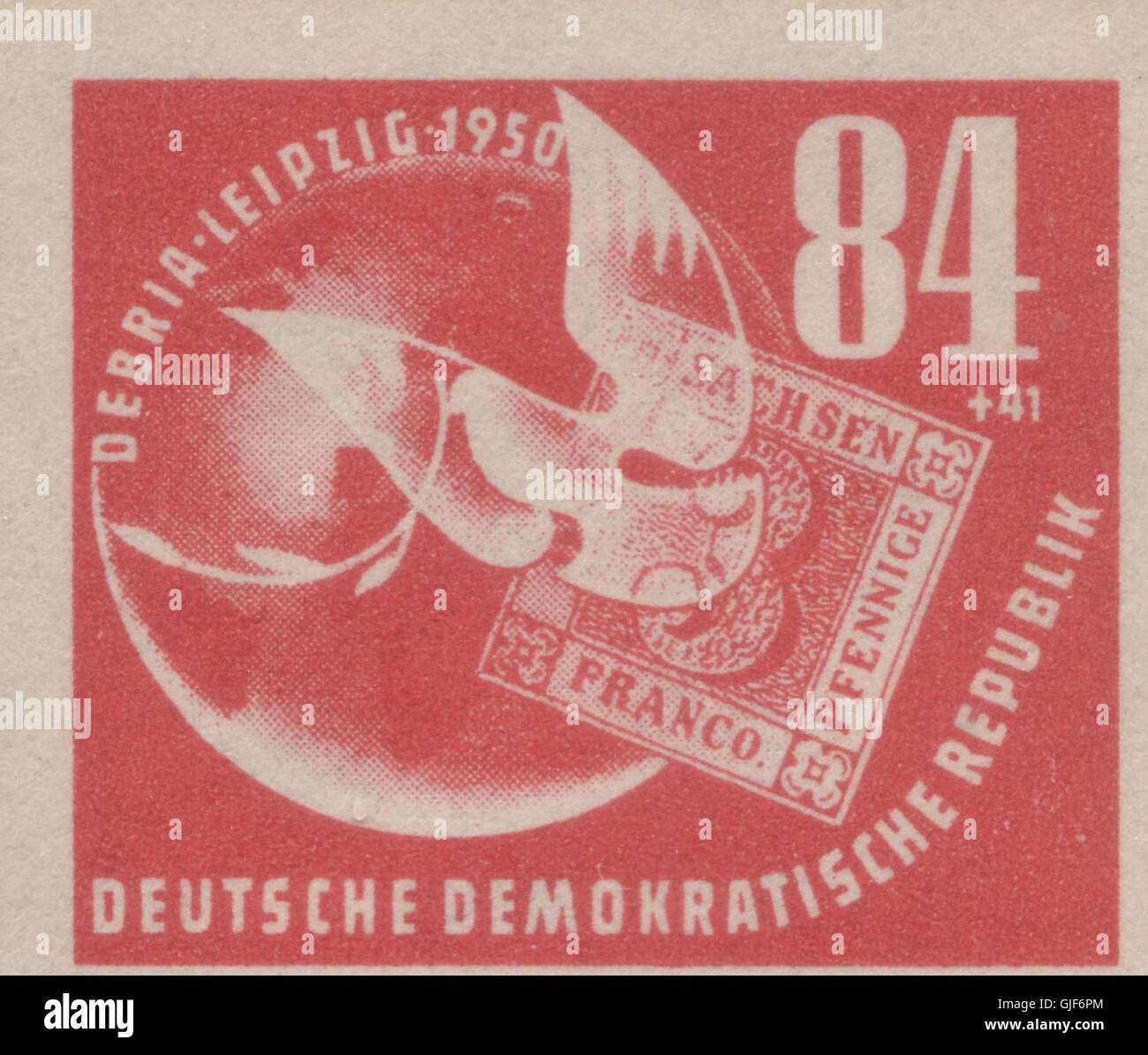 DDR-Briefmarke Debria 1950 84 41 Pf Stock Photo - Alamy