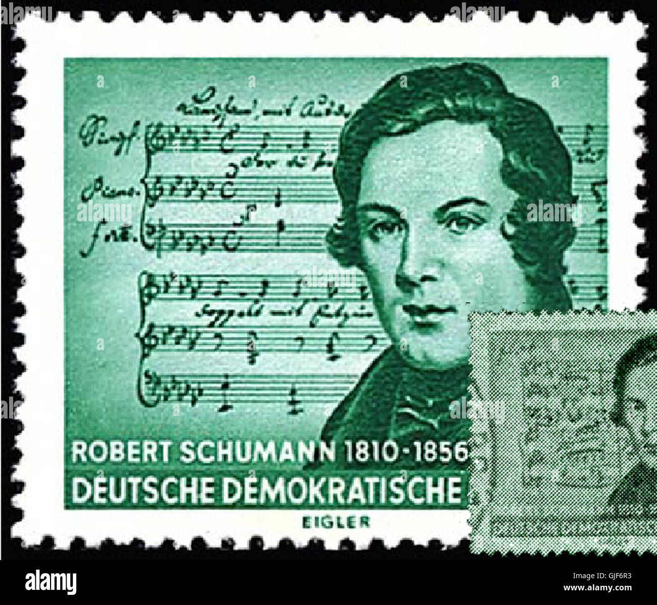 The DDR-Schumann 1956 stamp was issued by East Germany (DDR) to ...