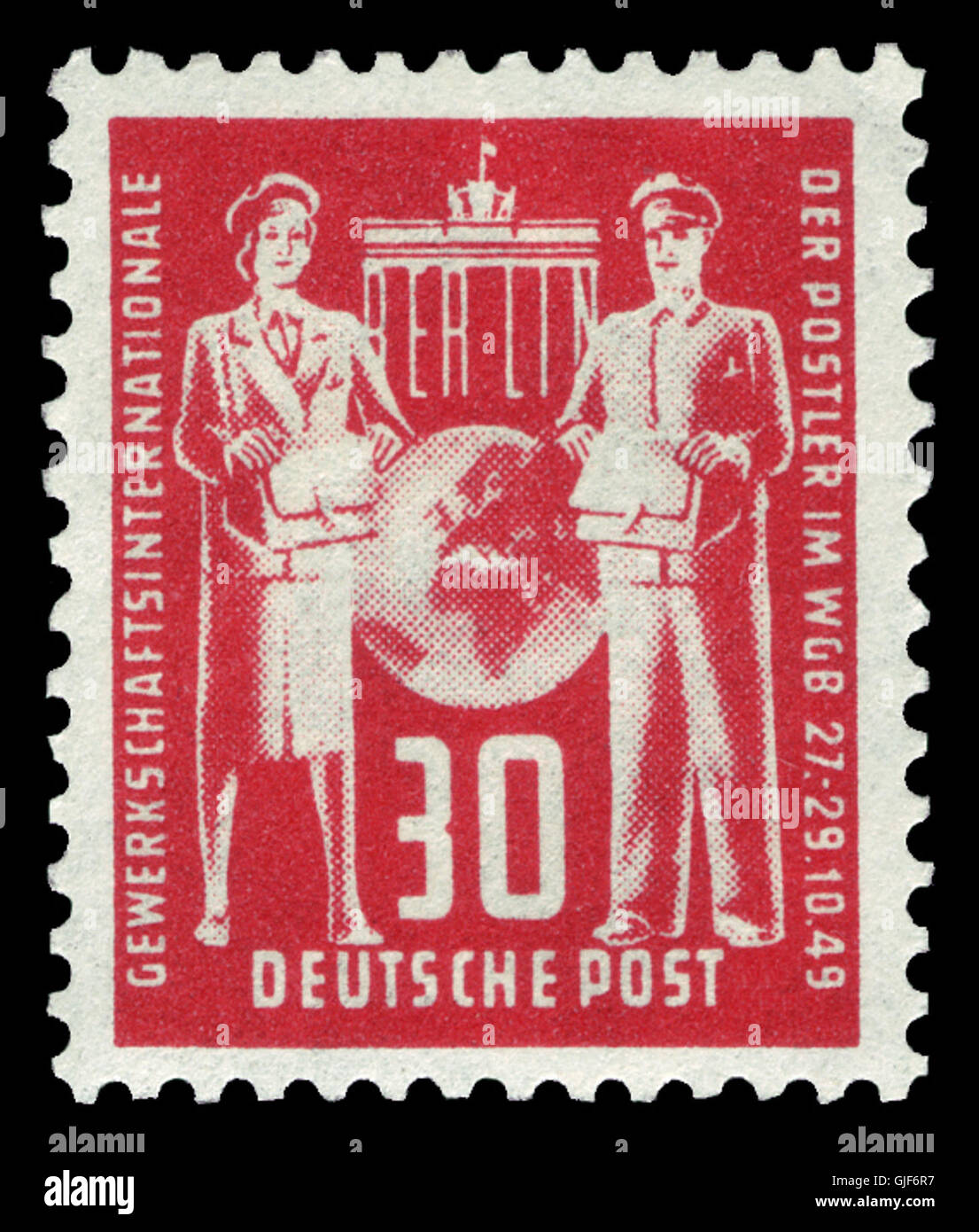 The DDR 1949 stamp, number 244, commemorates the ...